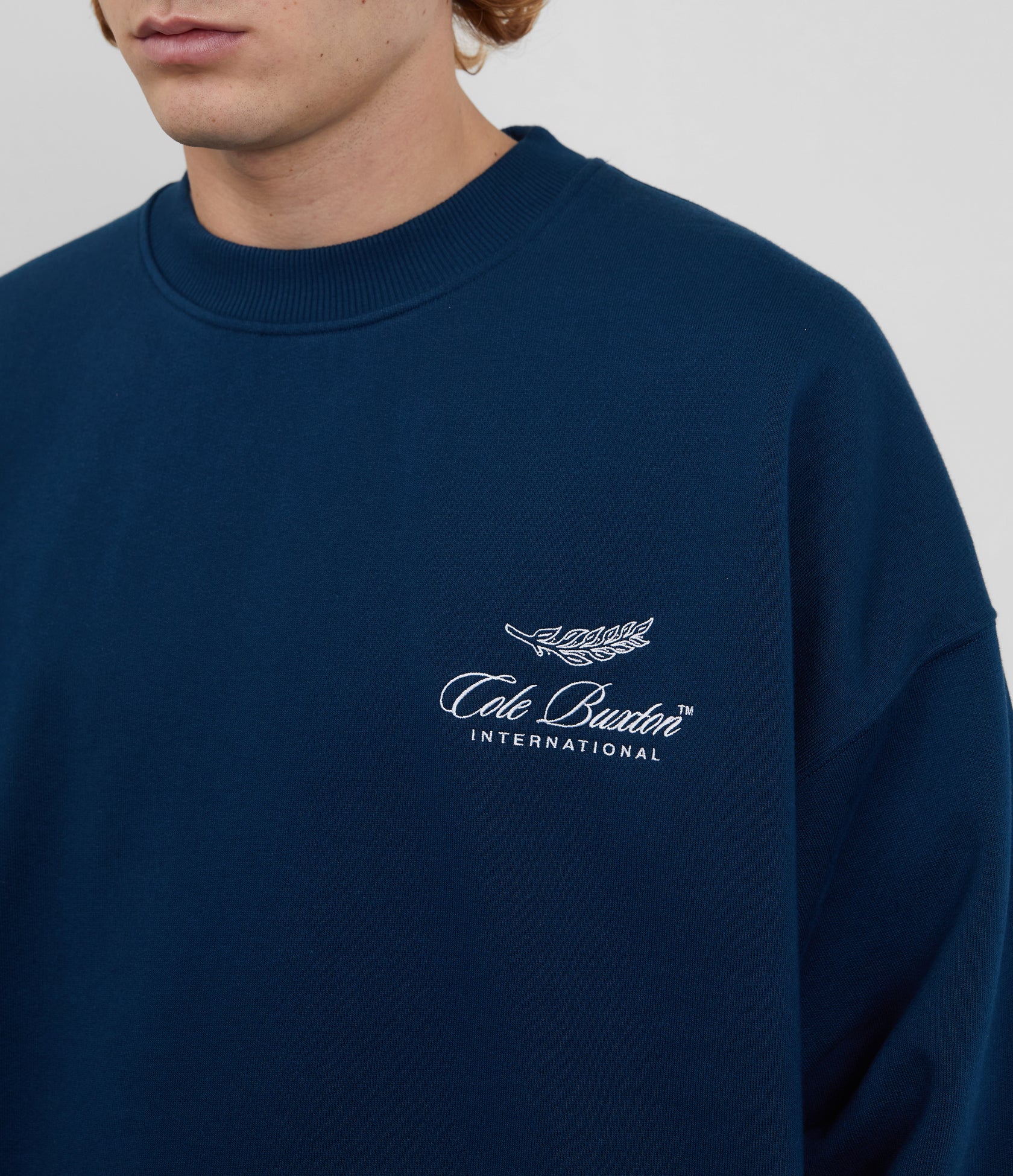 Cole Buxton | International Sweatshirt | Mens | Cotton | Navy Blue
