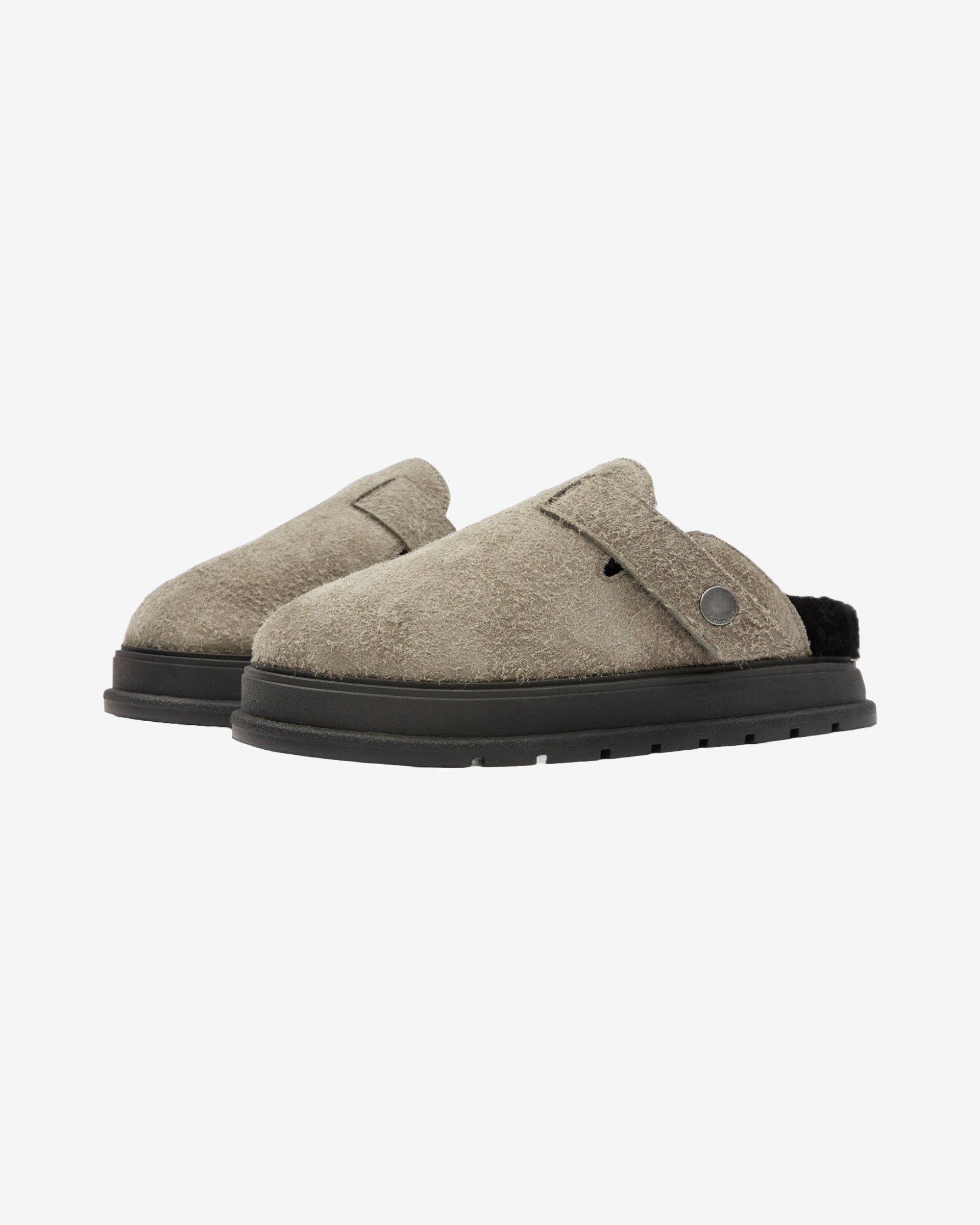 Cole Buxton | Mule | Mens | Hairy Cow Suede | Stone Grey
